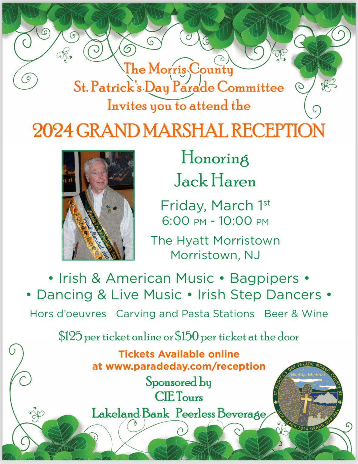 Grand Marshal Reception - Honoring Jack Haren - Morris County Tourism ...